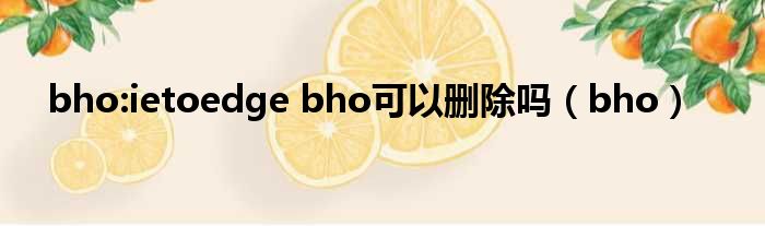 bho:ietoedge bho可以删除吗（bho）_51房产网