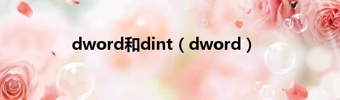 dword和dint（dword）_51房产网