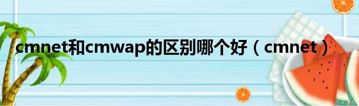 cmnet和cmwap的区别哪个好（cmnet）_51房产网