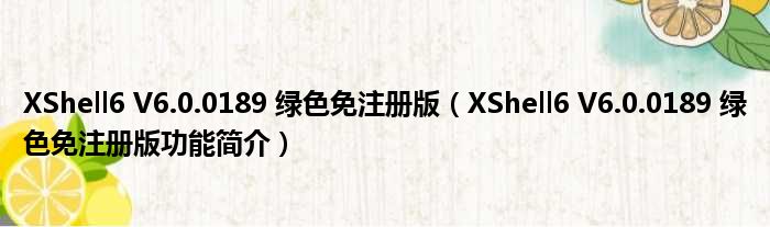 XShell6 V6.0.0189 绿色免注册版（XShell6 V6.0.0189 绿色免注册版功能简介）_51房产网